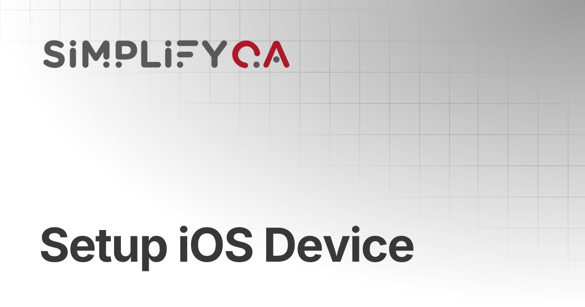 Setup iOS Device | SimplifyQA Help Doc