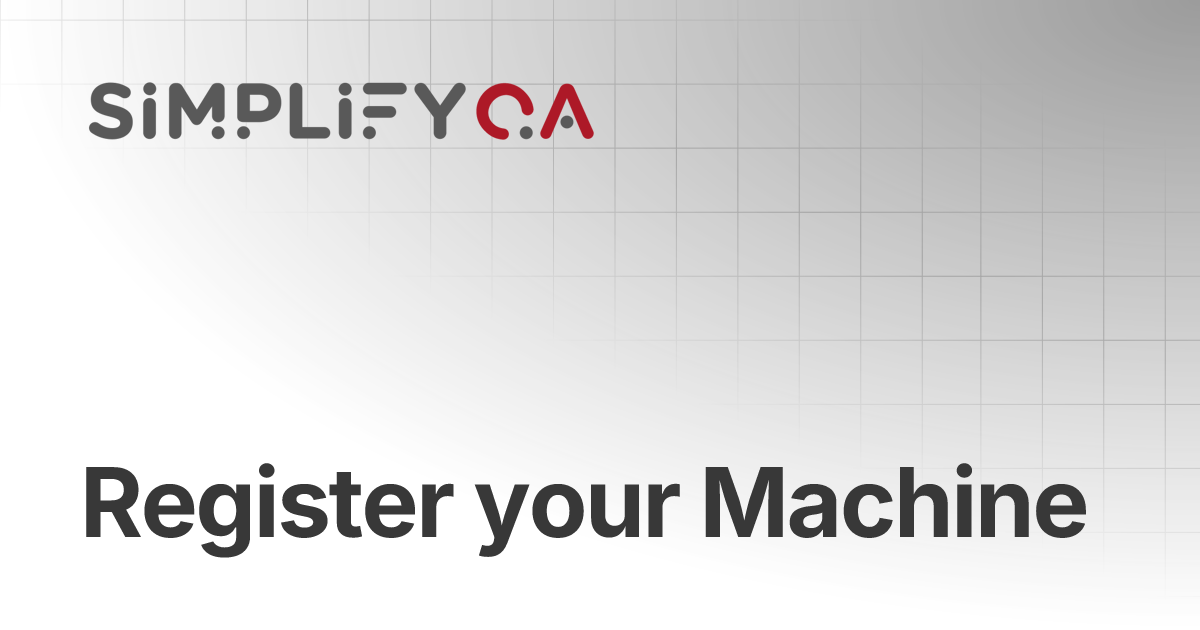 Register Your Machine Simplifyqa Help Doc 6179