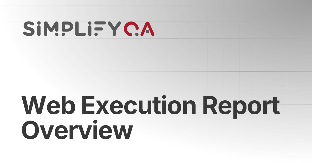 Web Execution Report Overview | SimplifyQA Help Doc