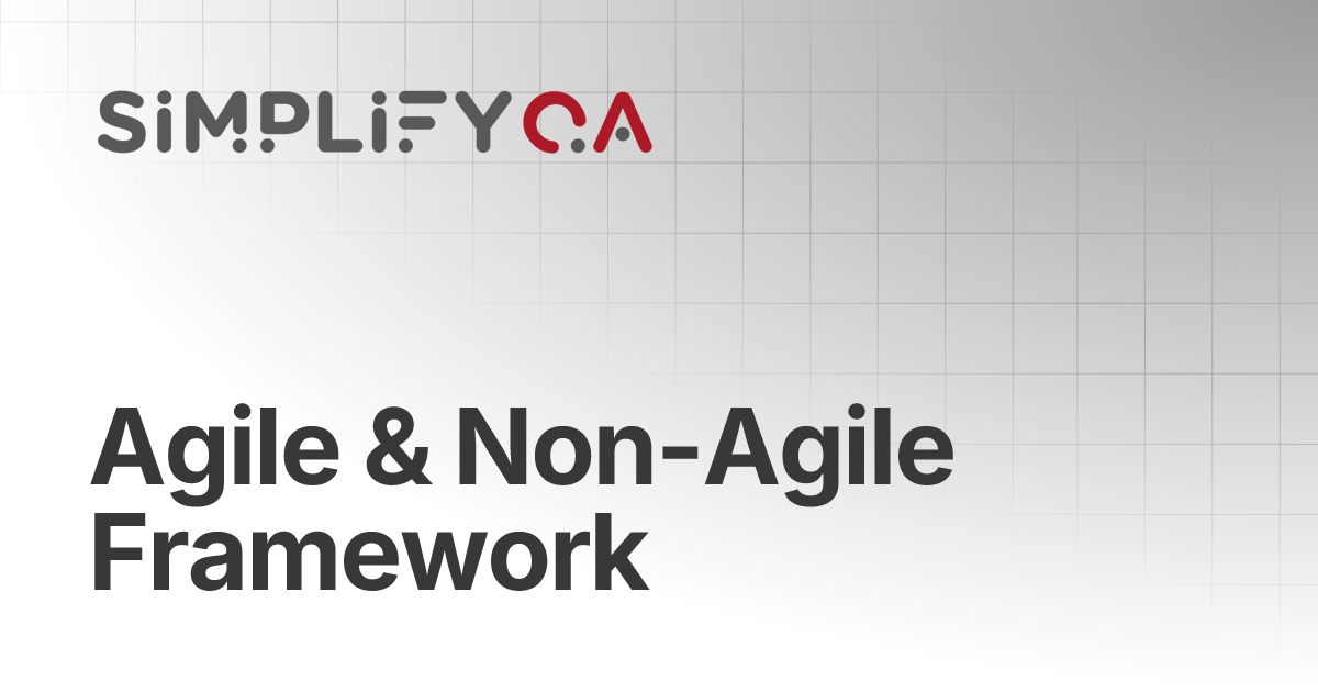 Agile And Non Agile Framework Simplifyqa Help Doc 2223