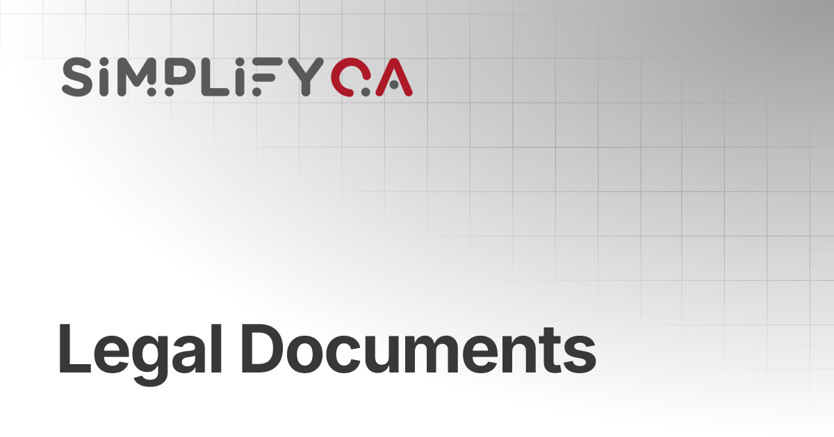 Legal Documents | SimplifyQA Help Doc
