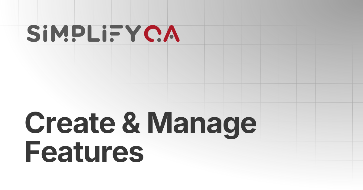 Create And Manage Features Simplifyqa Help Doc 9815